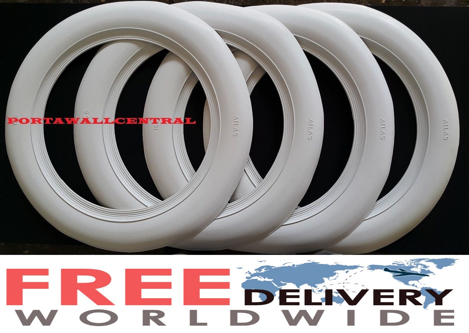 13"x3'' Wide Whitewall Portawall Rubber Ring Flap Side Wall Topper Tire ...