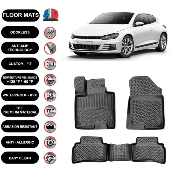 Floor Mats Liner Fits Volkswagen Scirocco 2008 2022 Waterproof 4D Molded Black 4pcs Etsy