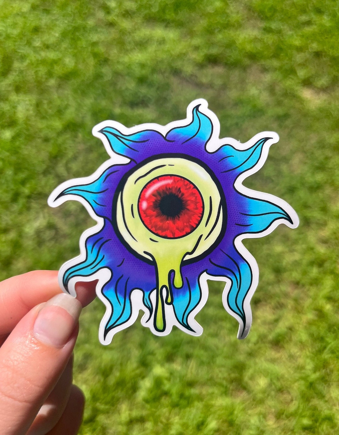 Goey Melting Eyeball Sticker, Surrealism Art, Trippy Art, Hippie Decal ...