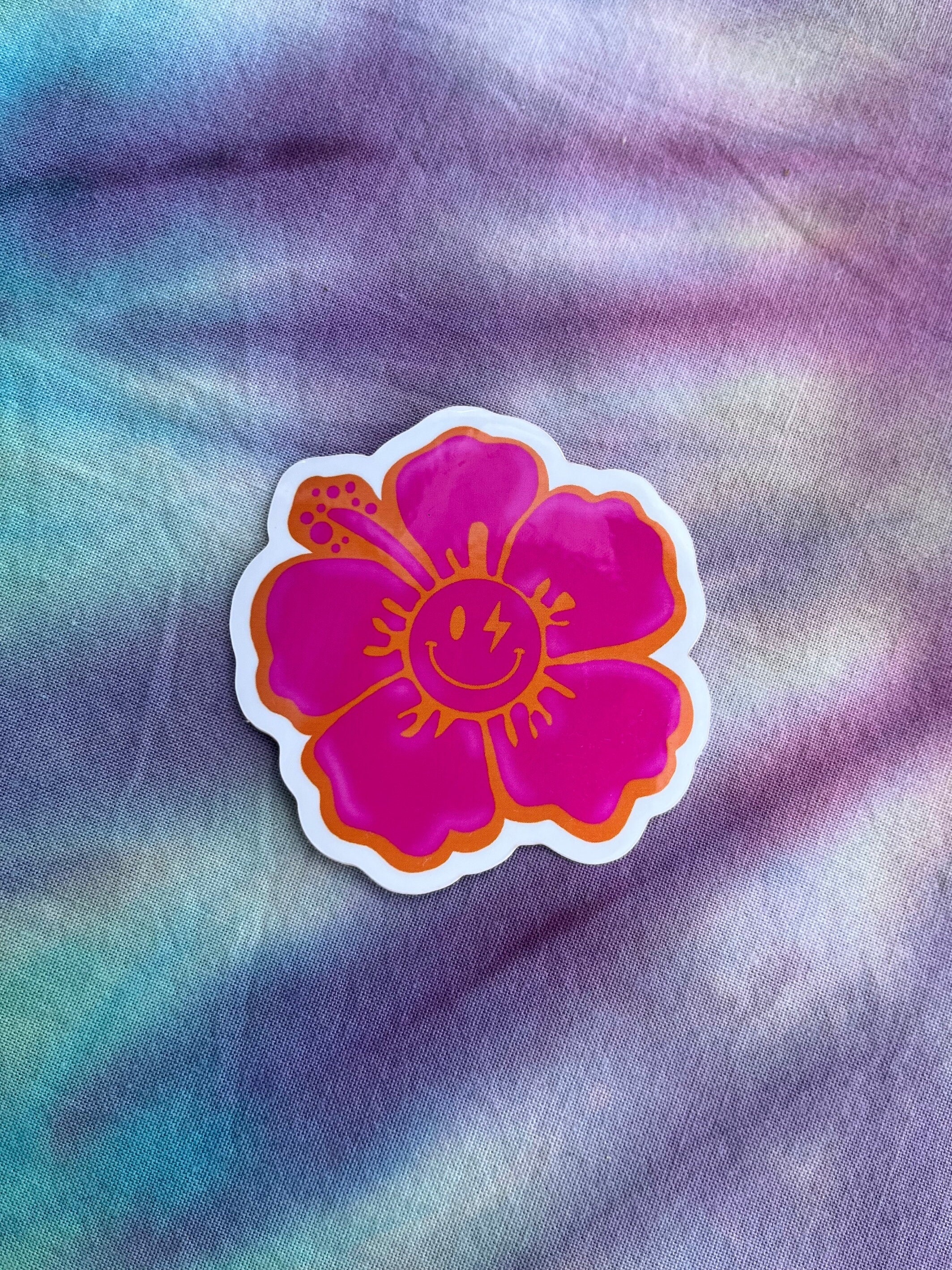 Happy Hot Pink Hibiscus Sticker - Etsy
