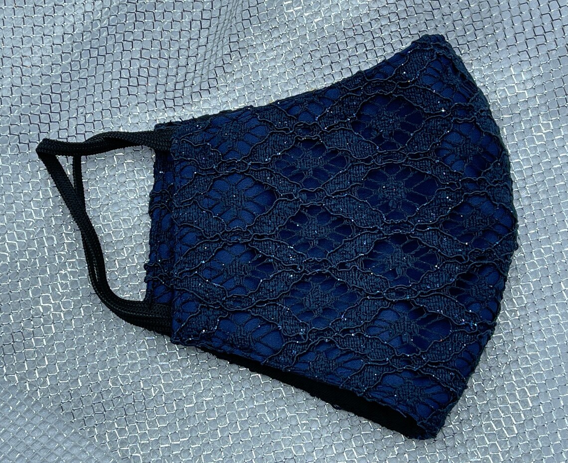 Face Mask Royal Blue Golden Brocade Flower King Series With Filter ...