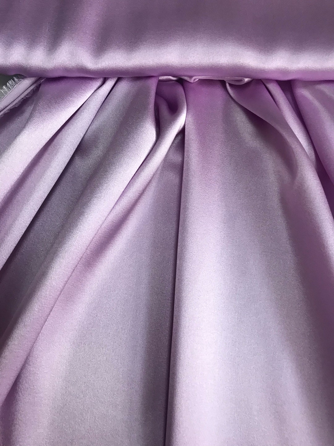 Satin Light Violet Pure Silk With Elastane Fabric 100% Natural Silk ...