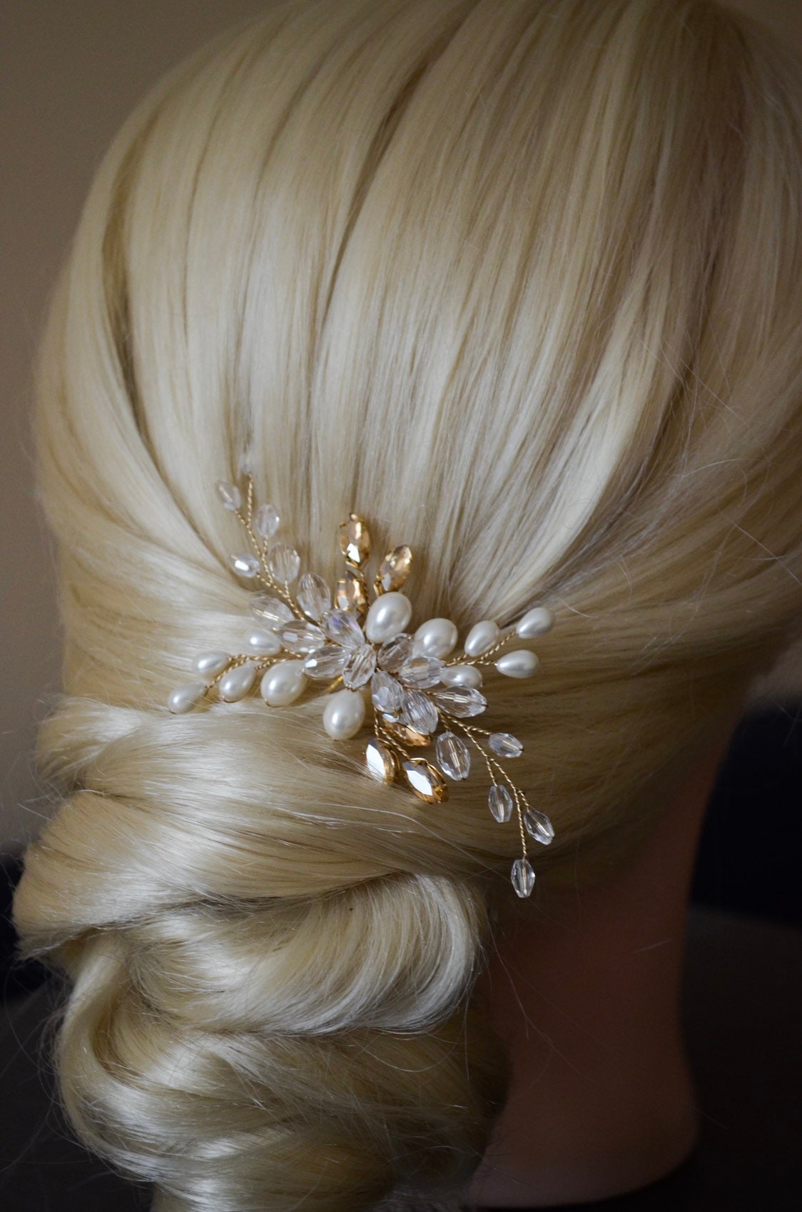 Pearls Crystal Hair Pin Bridal Ivory Hair Pins Wedding Pearl | Etsy