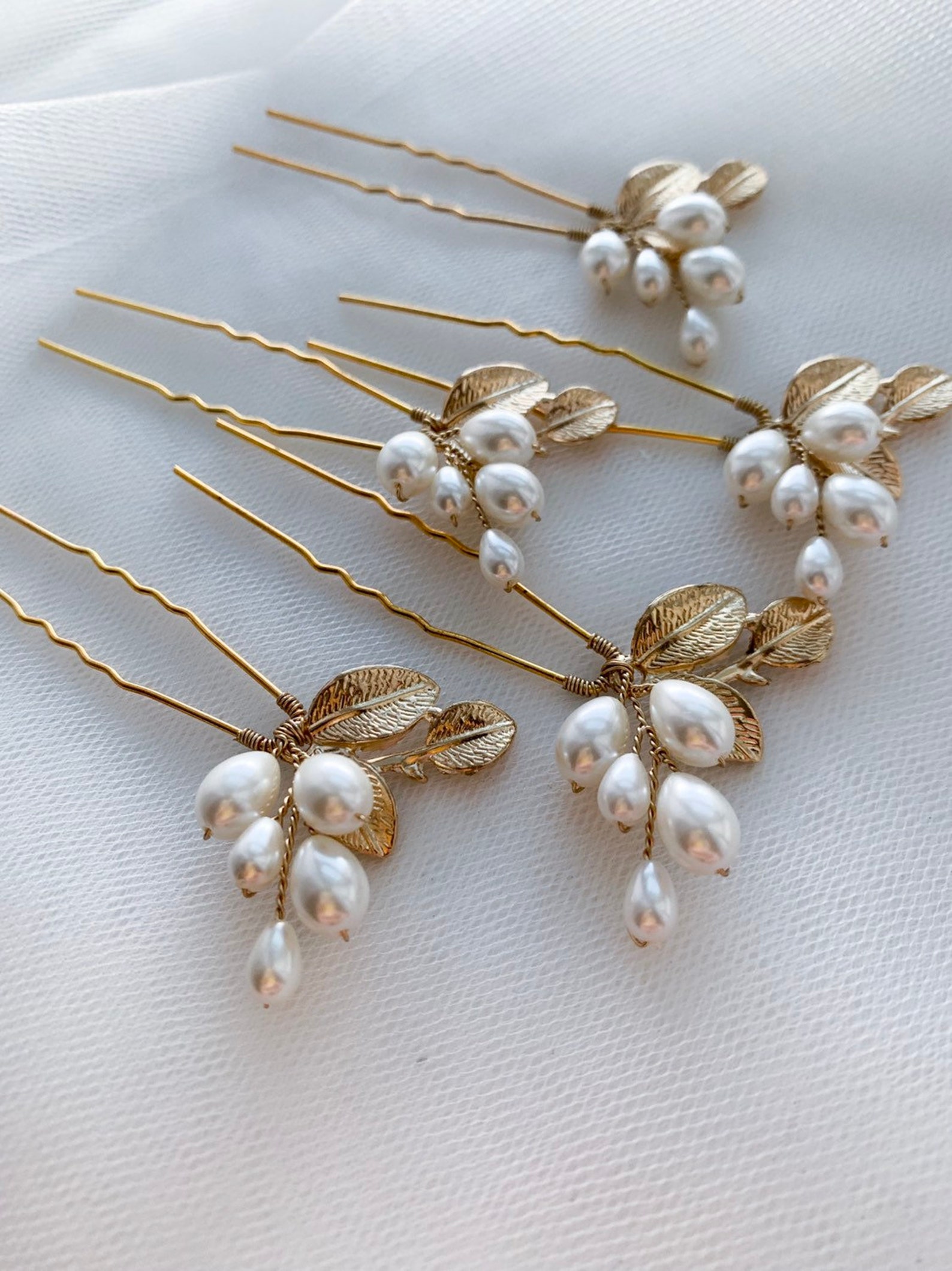 Pearl Hair Pins Set of 5 Bridal Gold Hair Pins Wedding Gold - Etsy