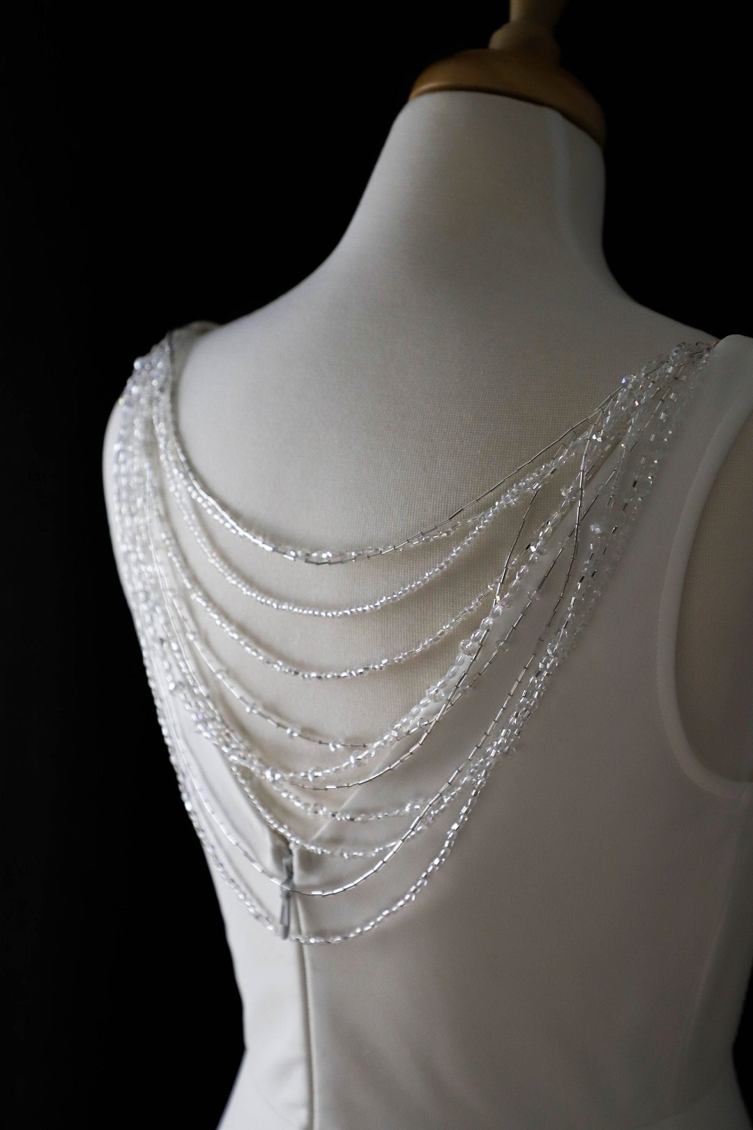 Wedding Back Necklace, Crystal Back Necklace, Bridal Crystal Necklace ...