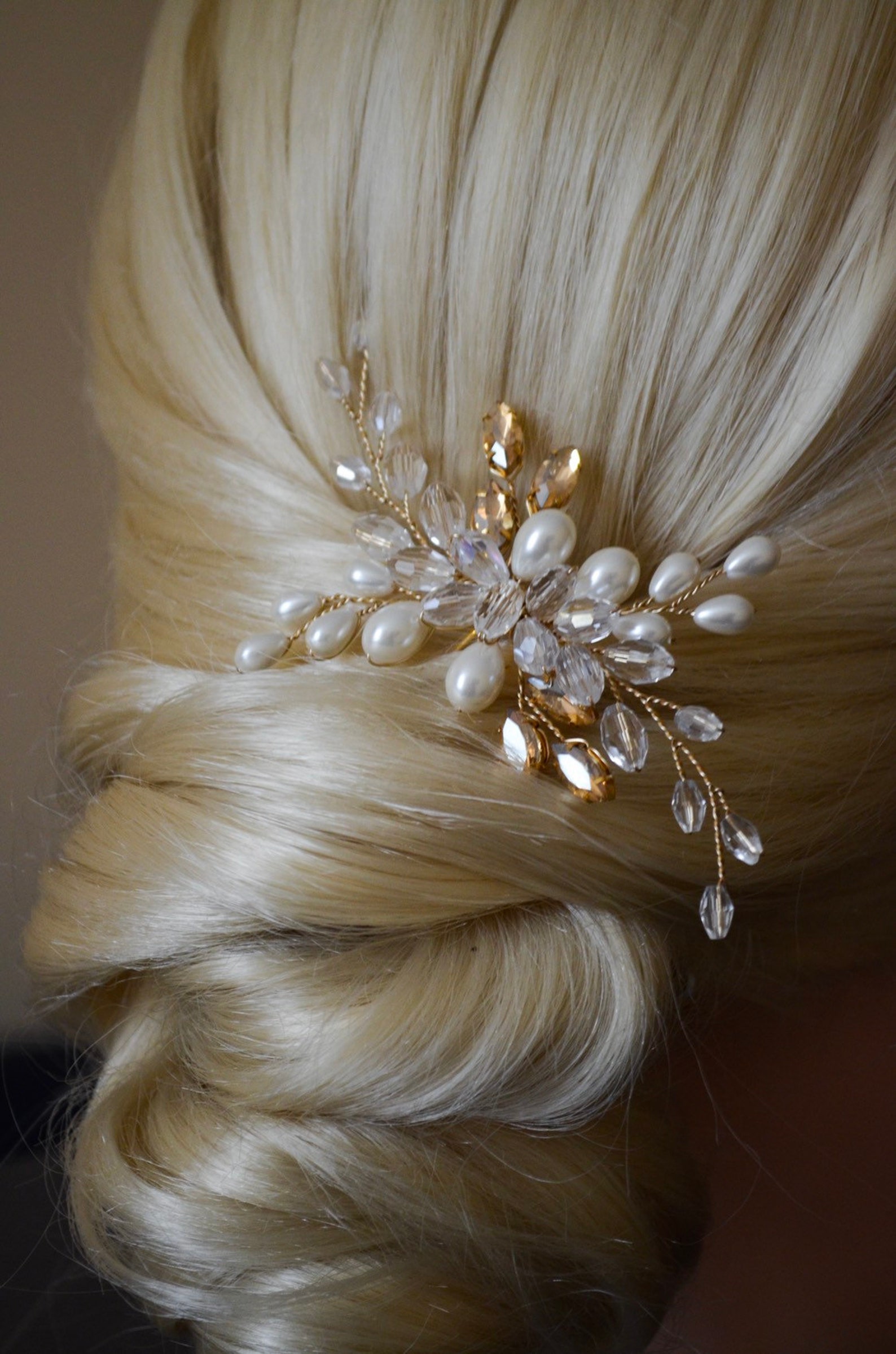 Pearls Crystal Hair Pin Bridal Ivory Hair Pins Wedding Pearl - Etsy