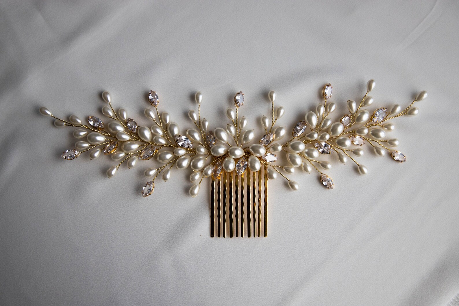 Wedding Pearl Bridal Hair Comb Ivory Gold Wedding Pearl | Etsy
