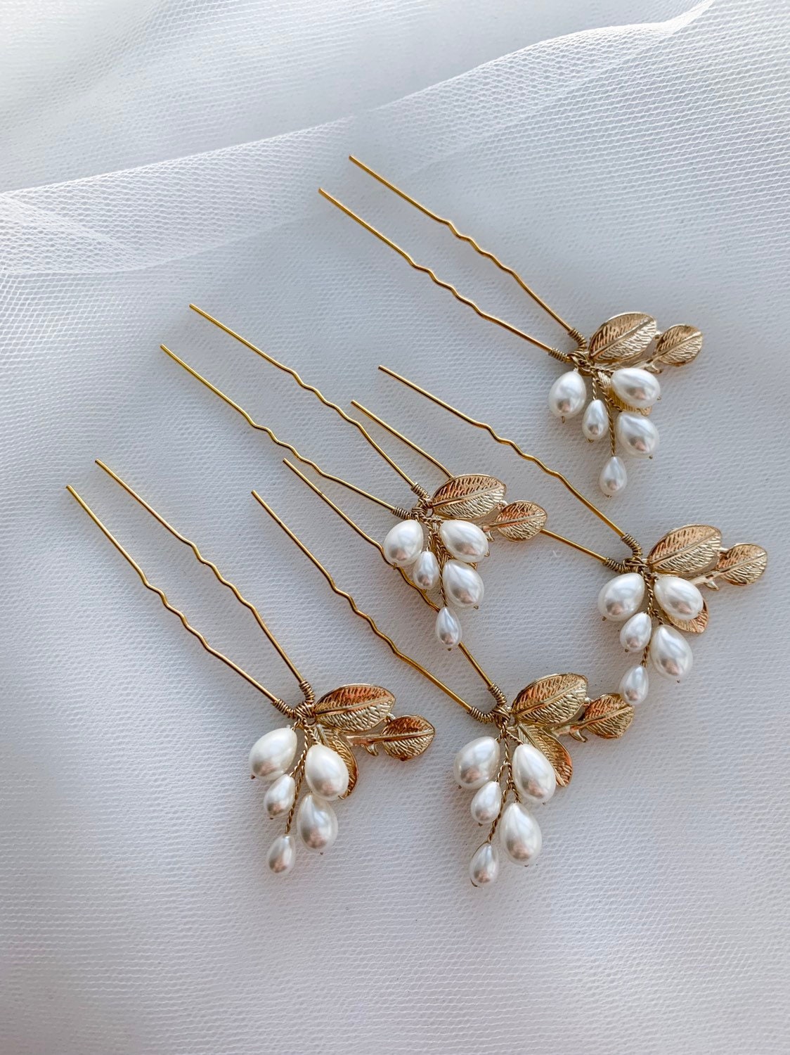 Pearl Hair Pins Set of 5 Bridal Gold Hair Pins Wedding Gold - Etsy
