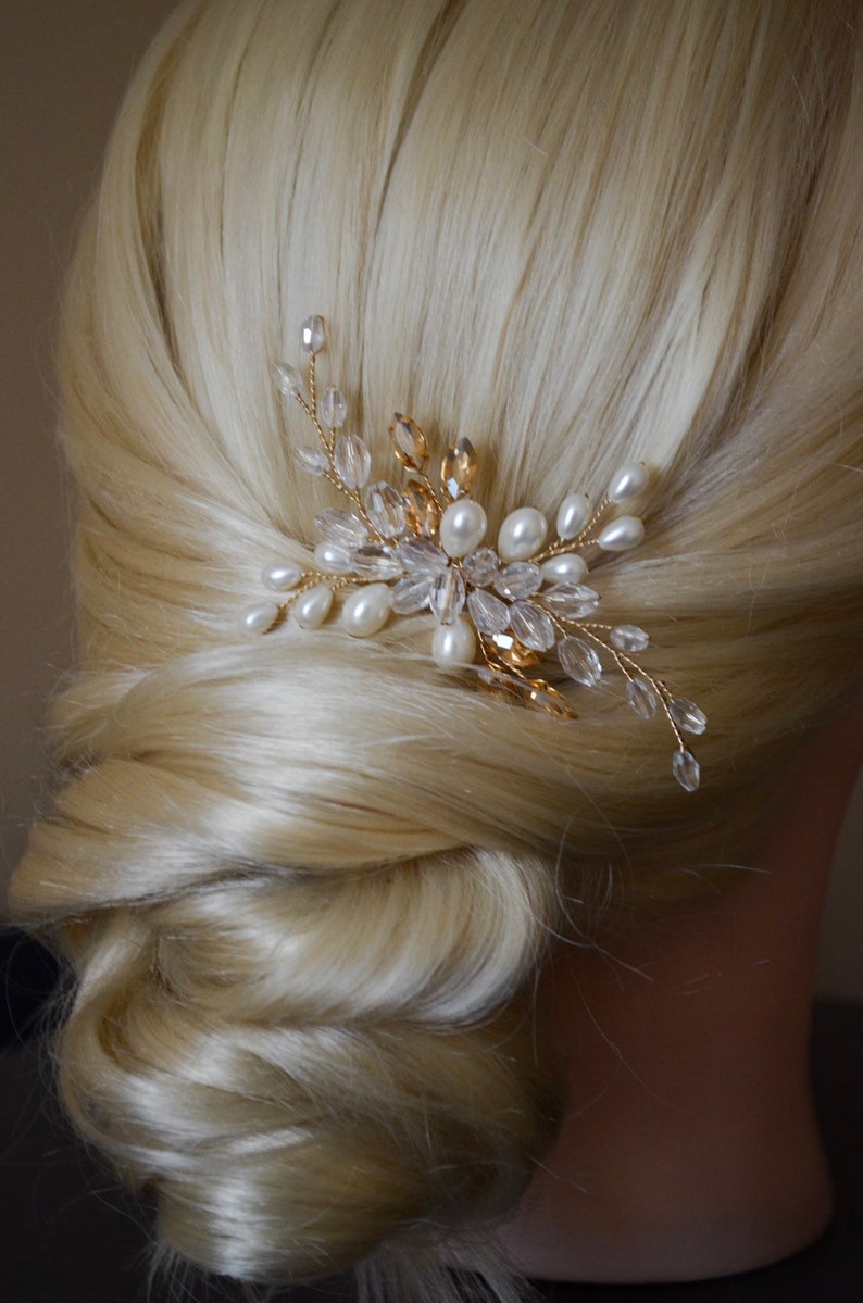 Pearls Crystal Hair Pin Bridal Ivory Hair Pins Wedding Pearl - Etsy