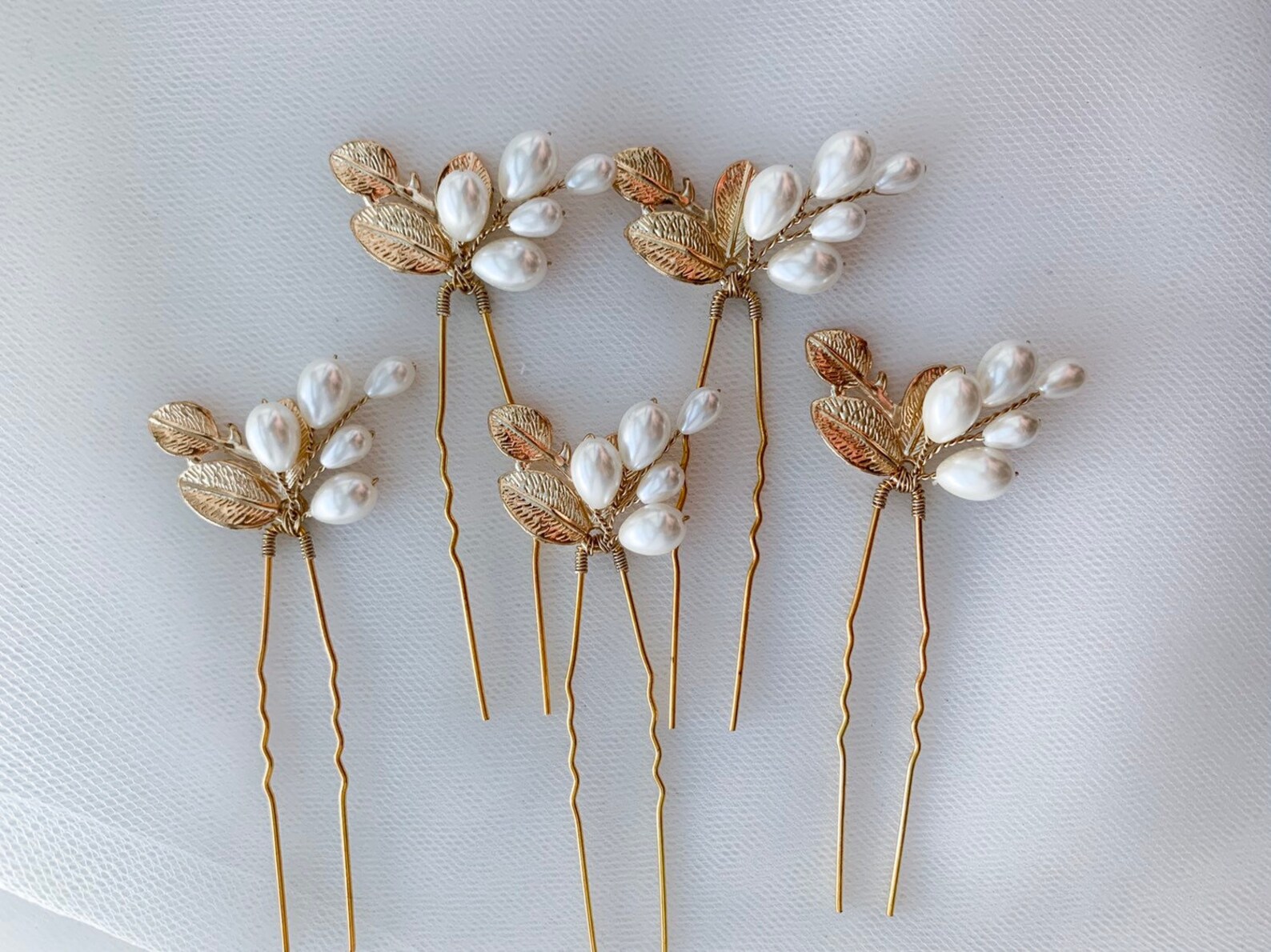 Pearl Hair Pins Set of 5 Bridal Gold Hair Pins Wedding Gold - Etsy