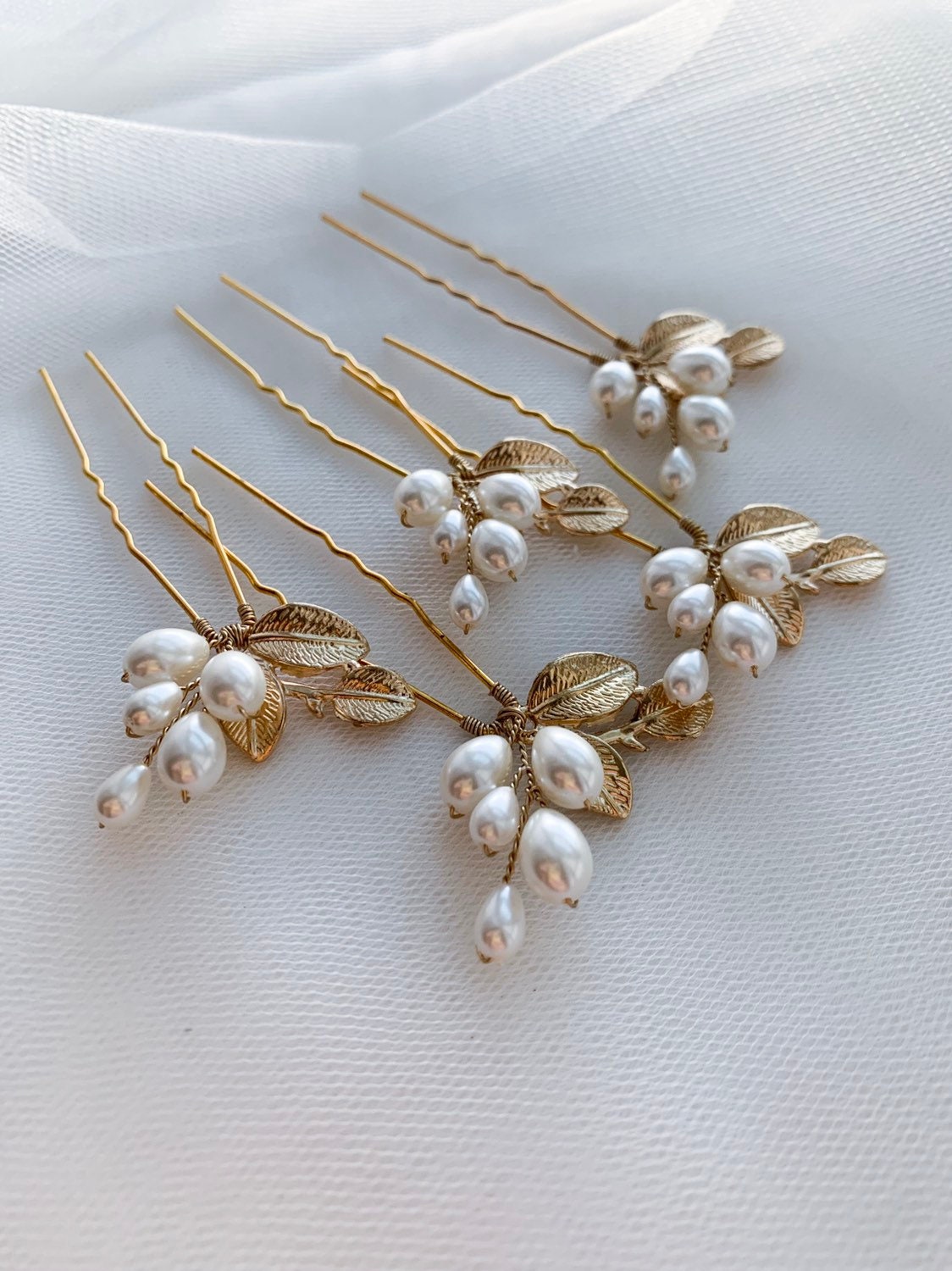 Pearl Hair Pins Set of 5 Bridal Gold Hair Pins Wedding Gold - Etsy