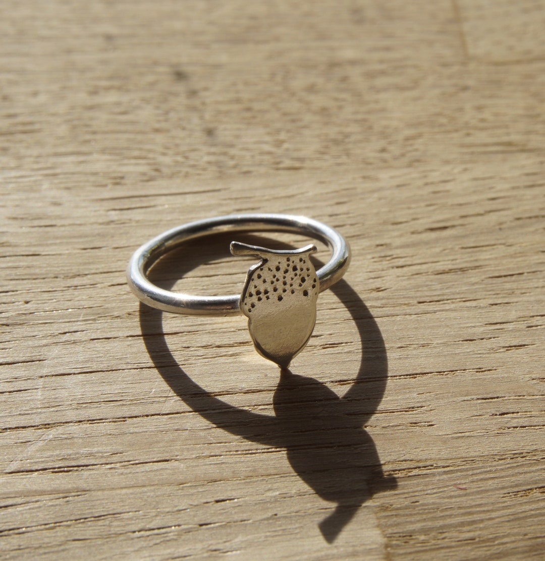 Acorn Ring Silver Stacking Ring Stack-able Sterling Acorn Ring - Etsy ...