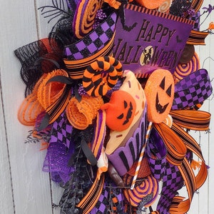 Happy Halloween Wreath Whimsical Halloween Wreath Halloween - Etsy