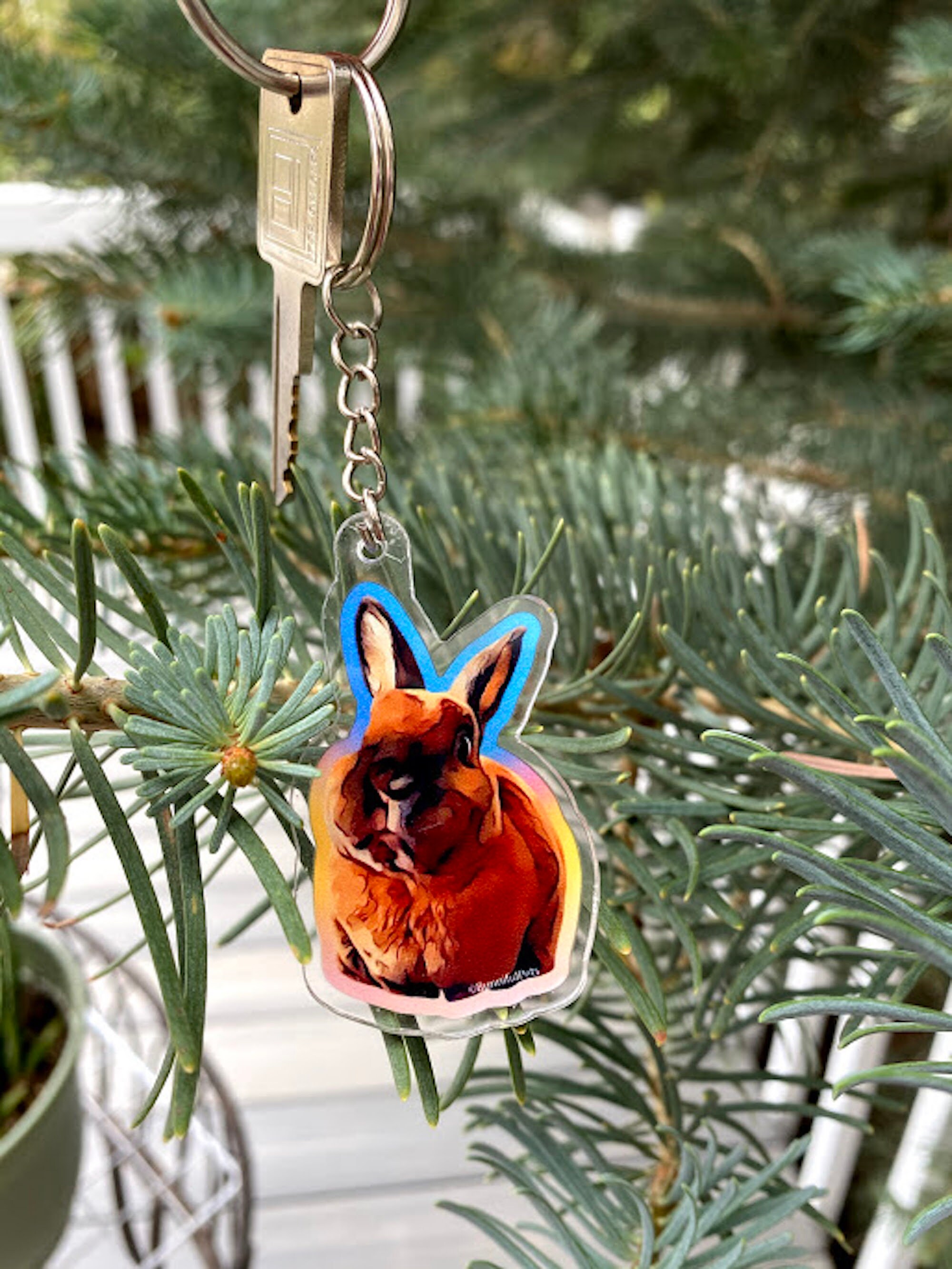Fun Rabbit Acrylic Keychain Rabbit keychain, Bunny keychain - Etsy.de