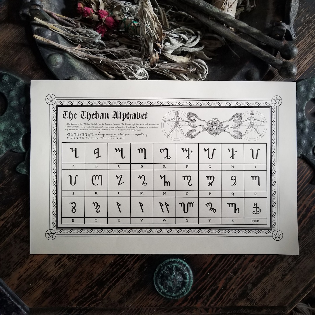 Hexen Alphabet 11 x 17 Poster Theban Alphabet Poster - Etsy Schweiz