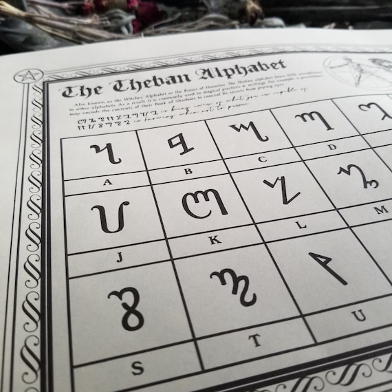 Theban Alphabet Chart