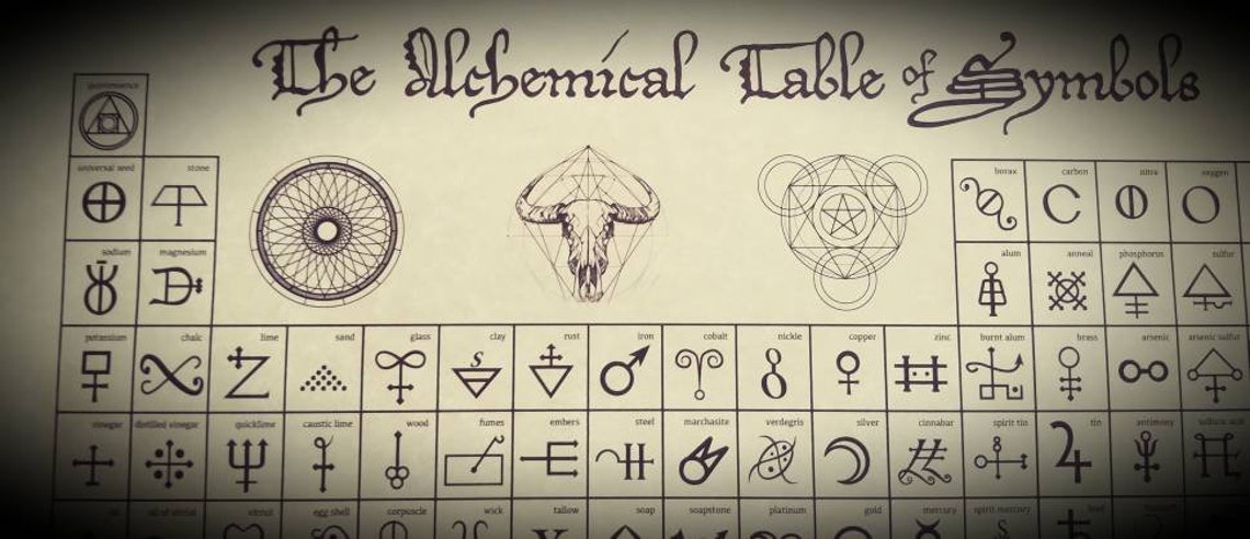 Alchemical Table Of Symbols Paper Print Alchemy Poster | Etsy