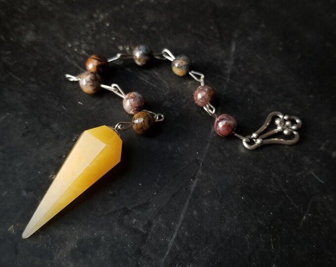 Yellow Calcite & Pietersite Pendulum Crystal Pendulum Calcite Pendulum ...