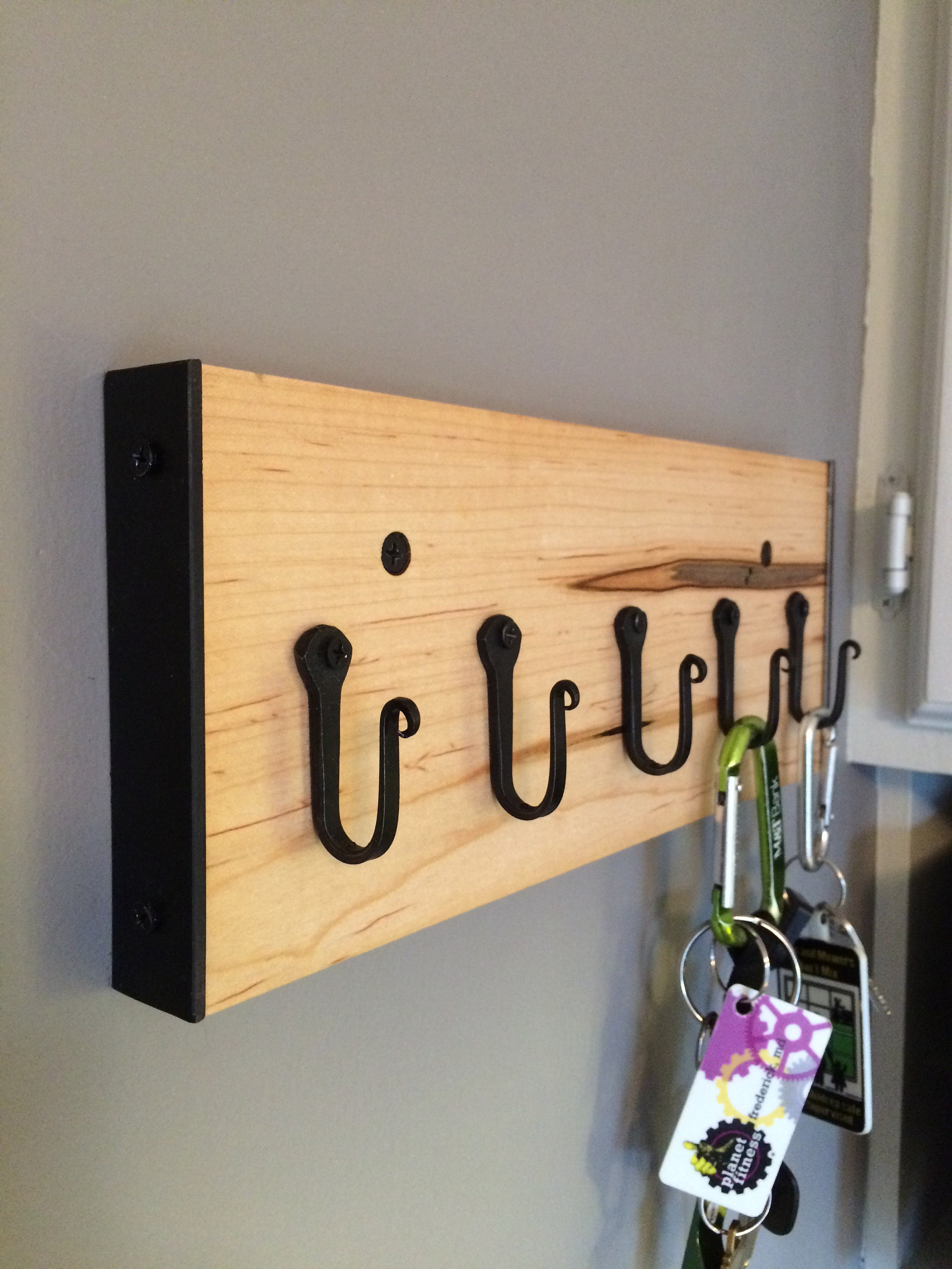 Exotic Wood and Metal Key Rack - Etsy
