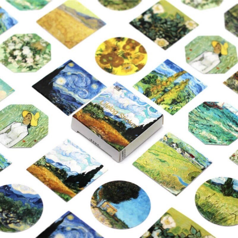 45 Pcs Van Gogh Oil Painting Sticker Pack - Planner, Laptop Stickers - Etsy