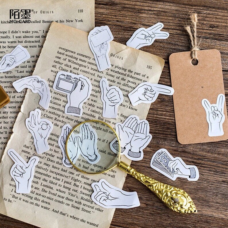 Hands Gestures Sticker Pack: Cute Planner Stickers, Scrapbook Decals - Etsy