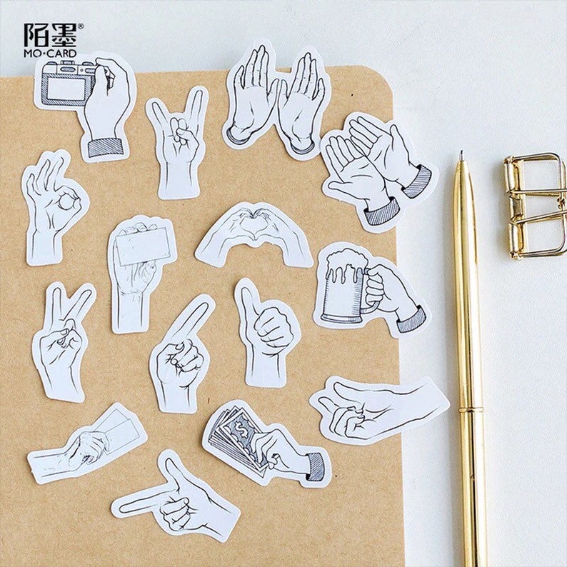 Hands Gestures Sticker Pack Stickers Cute Stickers Planner - Etsy