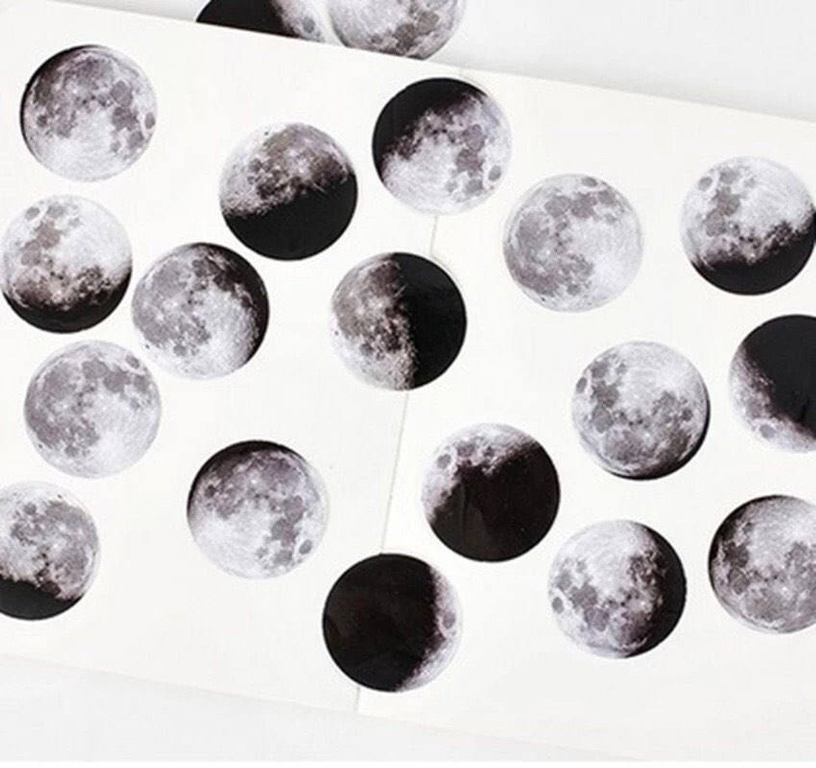 Full Moon Sticker Moon Phase Washi Stickers Planet Sticker Space ...