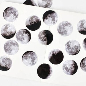 Full Moon Sticker Moon Phase Washi Stickers Planet Sticker Space ...