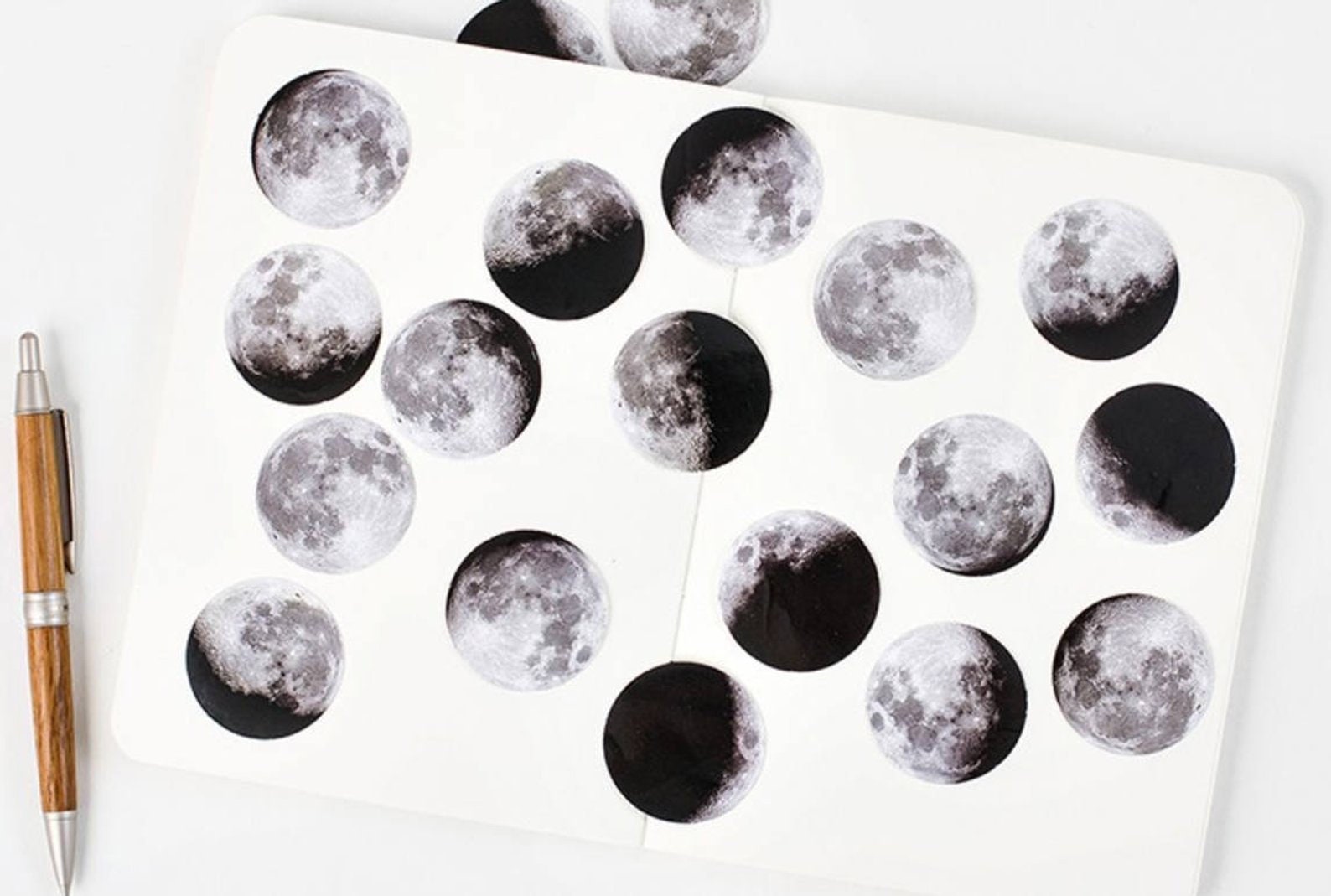 Full Moon Sticker Moon Phase Washi Stickers Planet Sticker Space ...