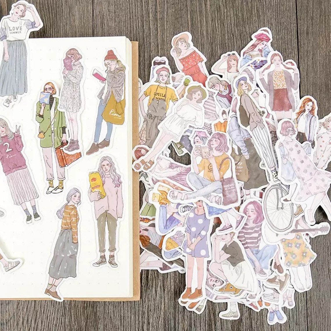 Cute Girls Sticker 100 Pcs/pack Stickers Cute Stickers Planner - Etsy