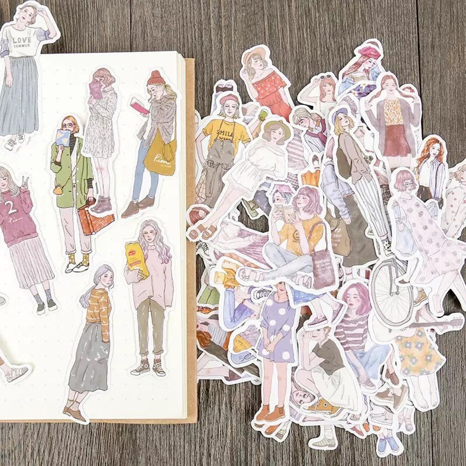 Cute Girls Sticker 100 Pcs/pack Stickers Cute Stickers Planner - Etsy
