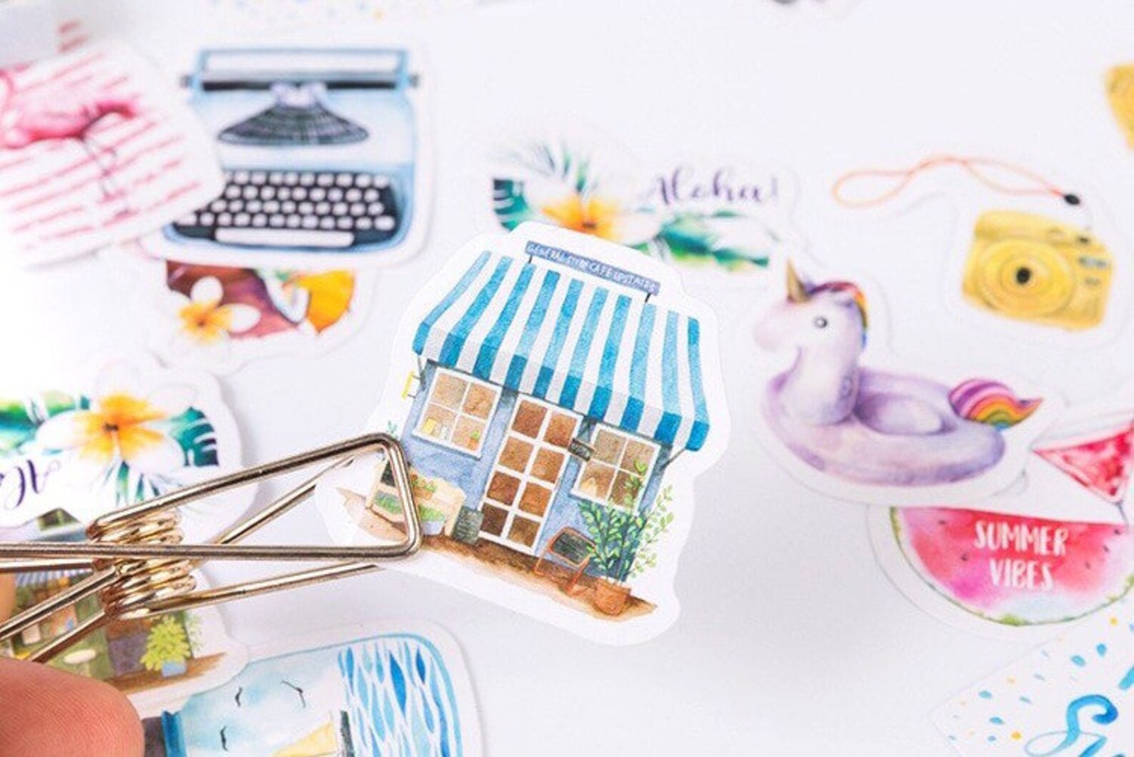 45 Pcs Travel With Me Sticker Pack Cute Watercolor Stickers Planner ...