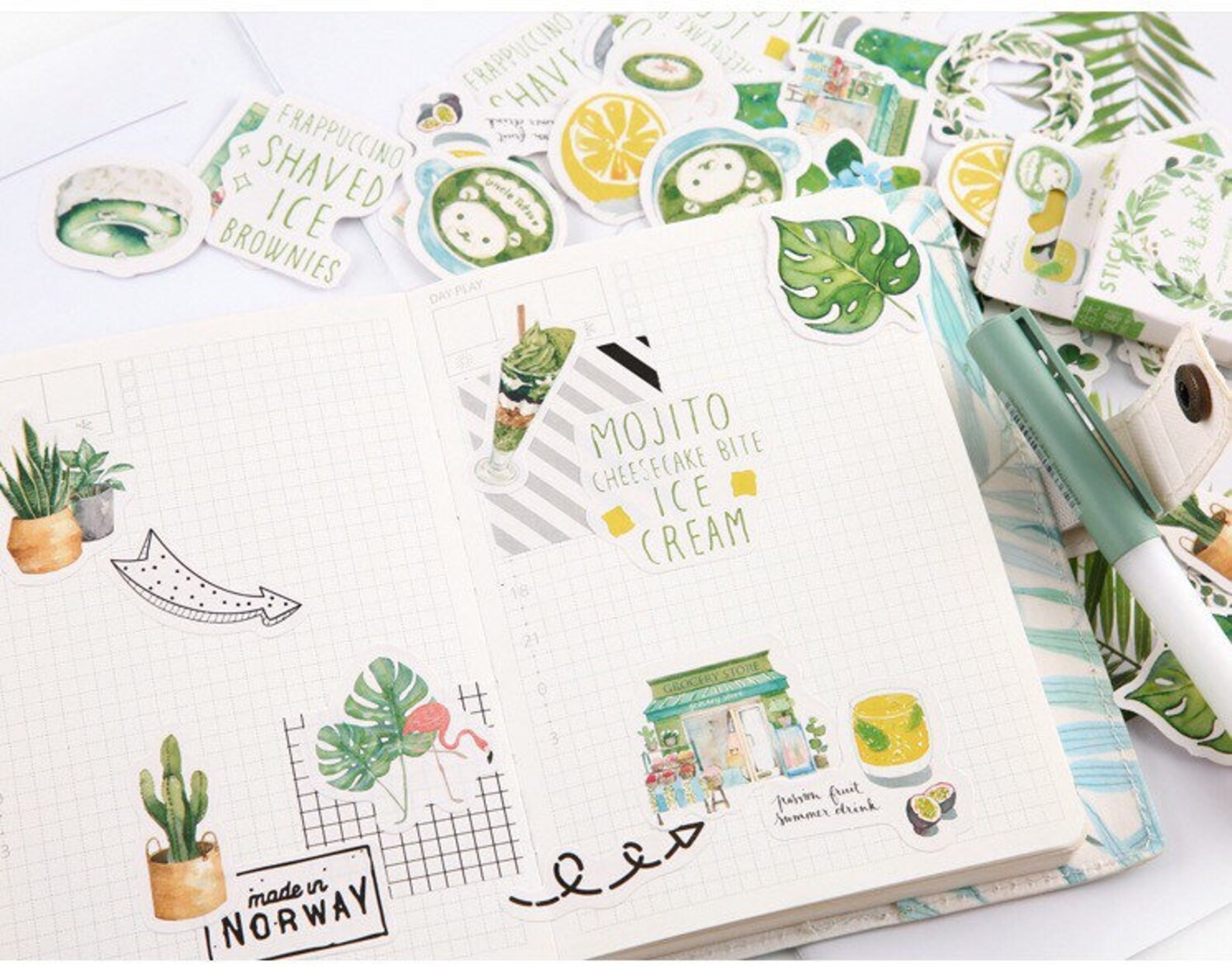 45 Pcs Green Aesthetic Stickers Tumblr Sticker Pack Feminist | Etsy