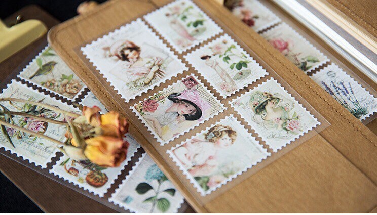 Stamp Sticker Pack Vintage Romantic Victorian Stickers Cute | Etsy