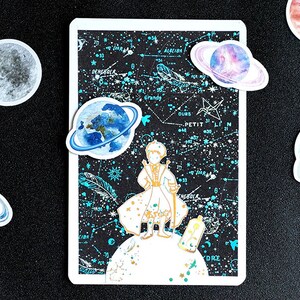 Planet Sticker Space Watercolor Sticker Pack Cute Stickers Planner ...