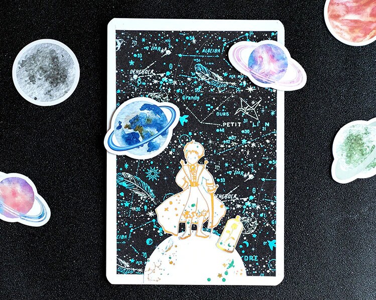 Planet Sticker Space Watercolor Sticker Pack Cute Stickers Planner ...