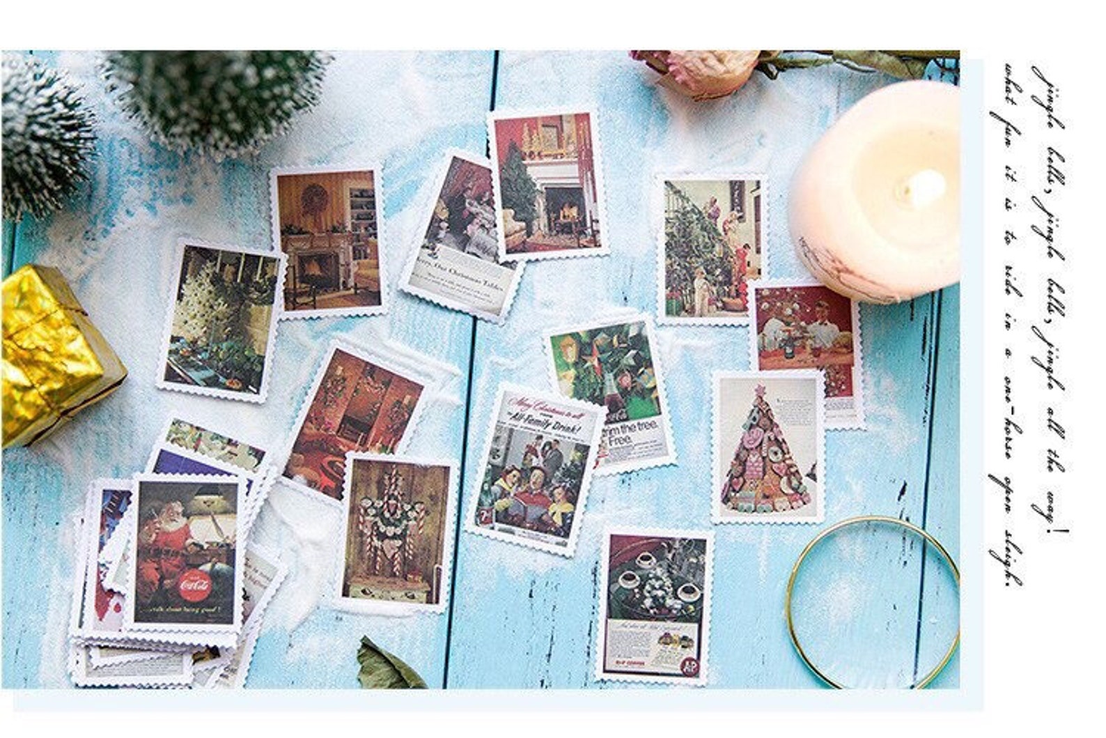 Christmas Stamp Sticker Pack Santa Stickers Cute Stickers - Etsy