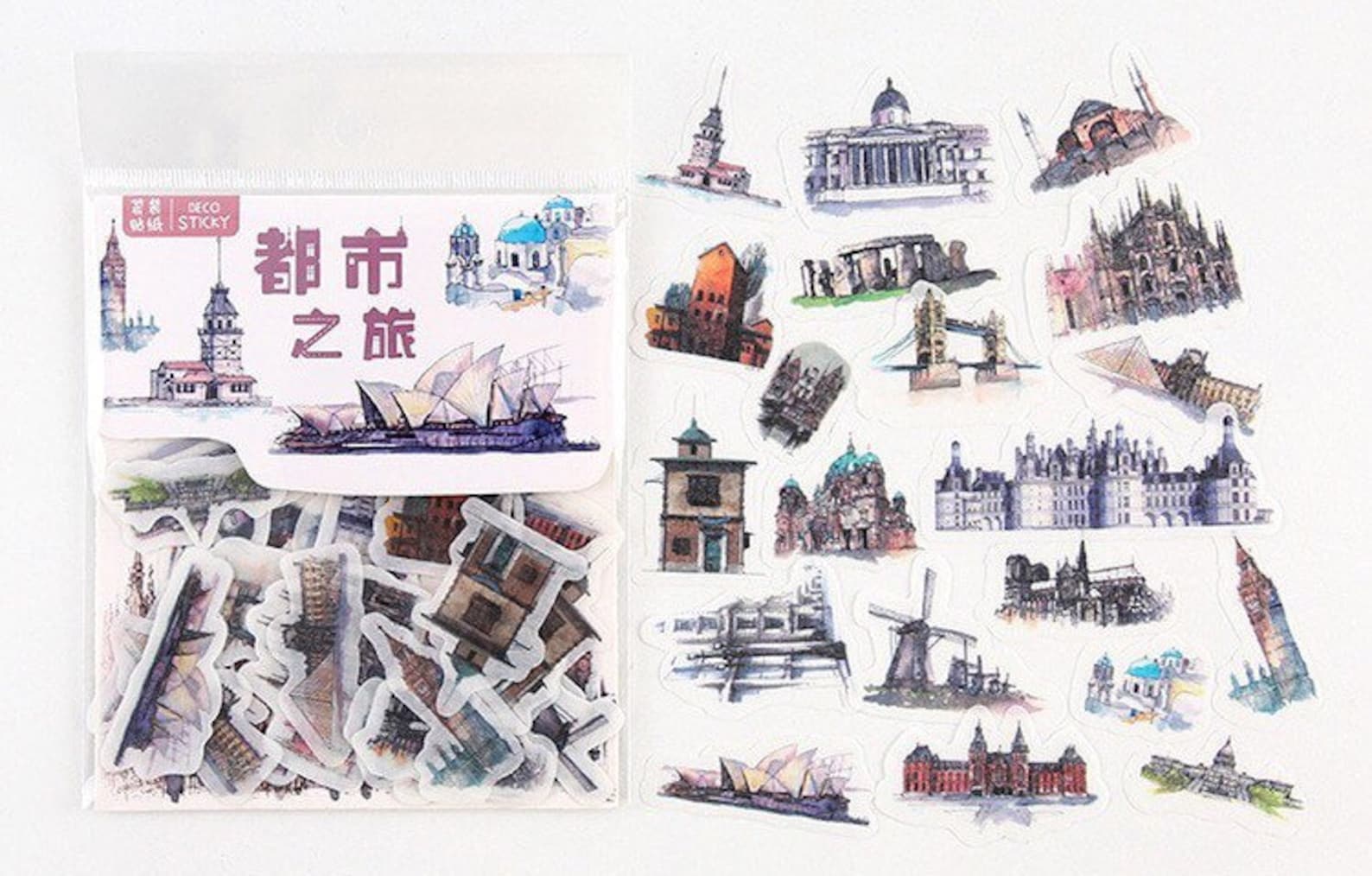 Building Stickers Large Washi Sticker Flakes Sticker Pack - Etsy