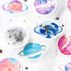 Planet Sticker Space Watercolor Sticker Pack Cute Stickers Planner ...