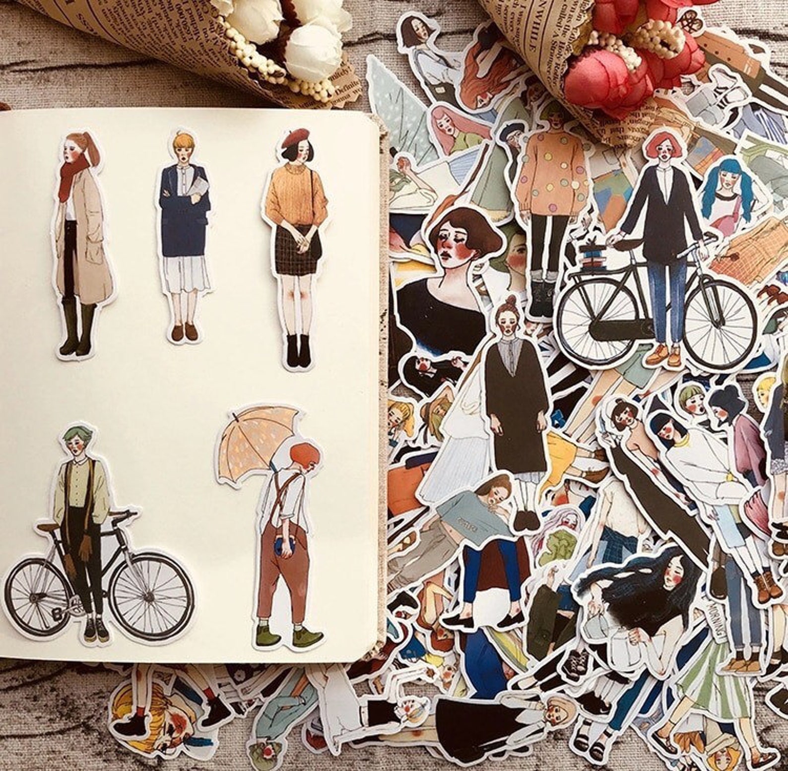 Cute Girls Sticker 250 Pcs/pack Stickers Cute Stickers Planner - Etsy