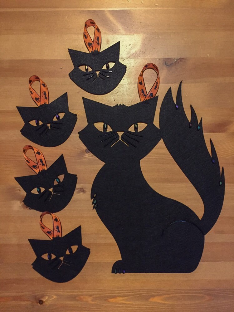 Black Cats Halloween Wall Decoration - Etsy