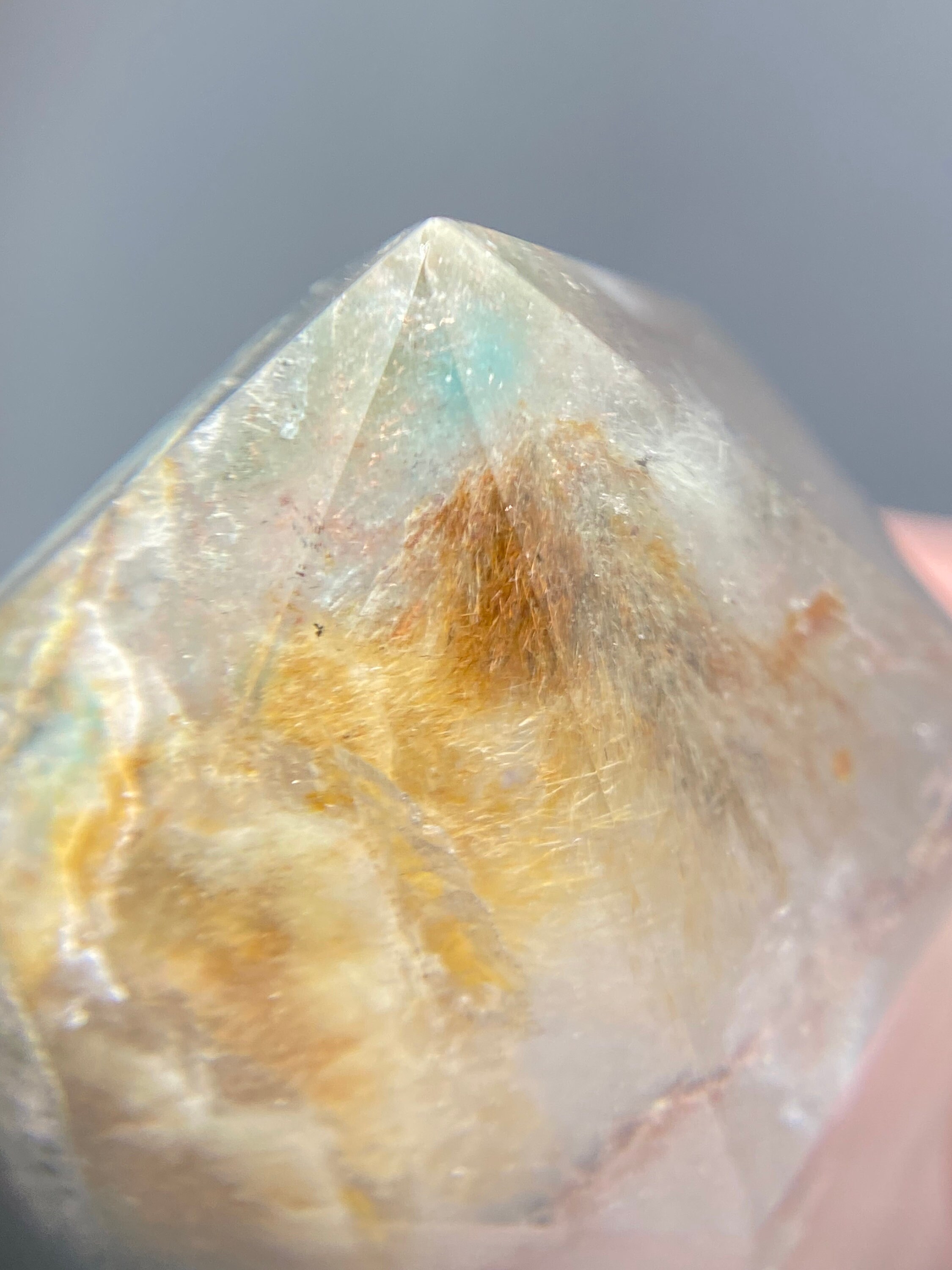 Polished Ajoite Included Quartz With Limonite and Hematite - Etsy