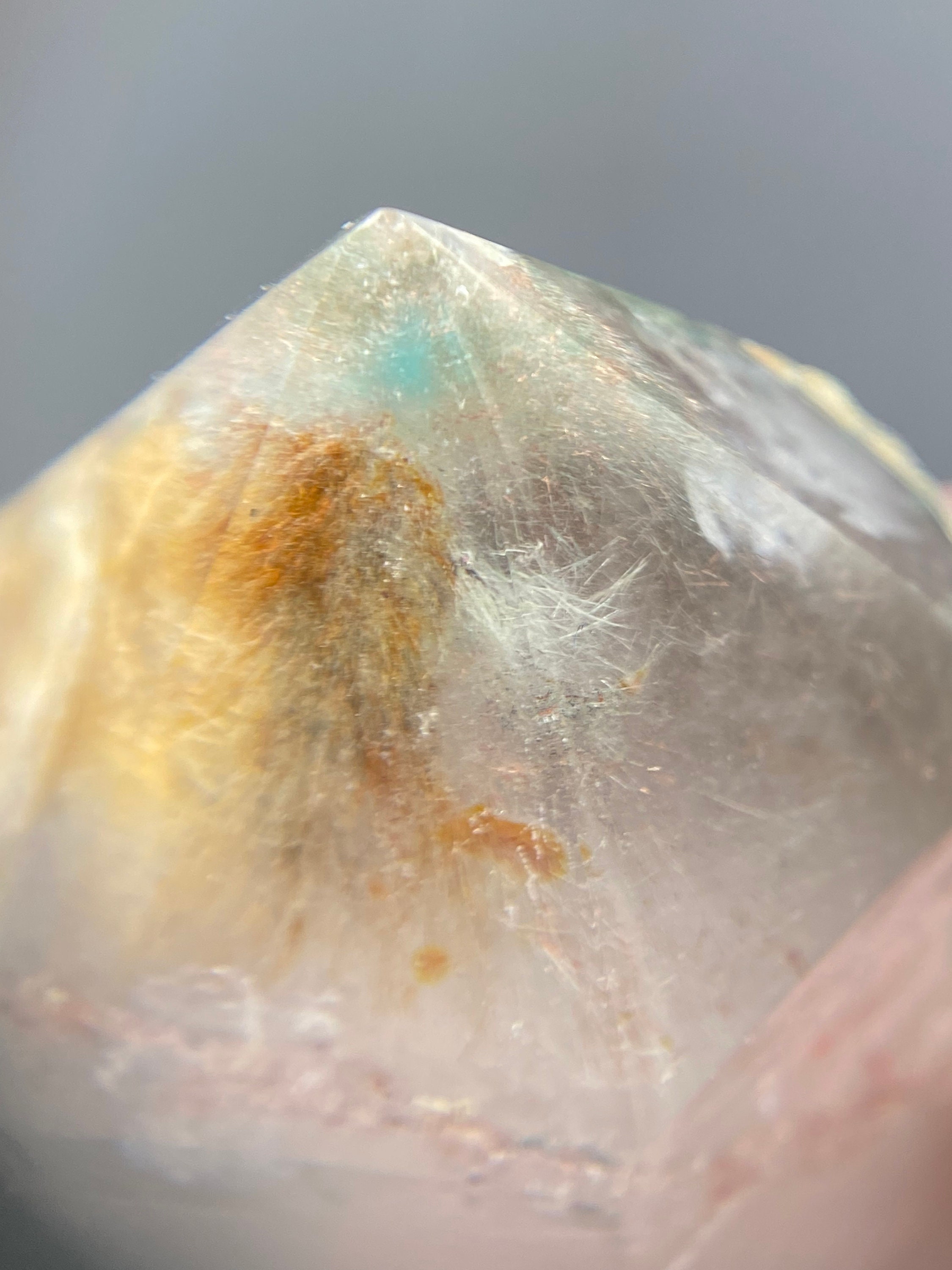 Polished Ajoite Included Quartz With Limonite and Hematite - Etsy