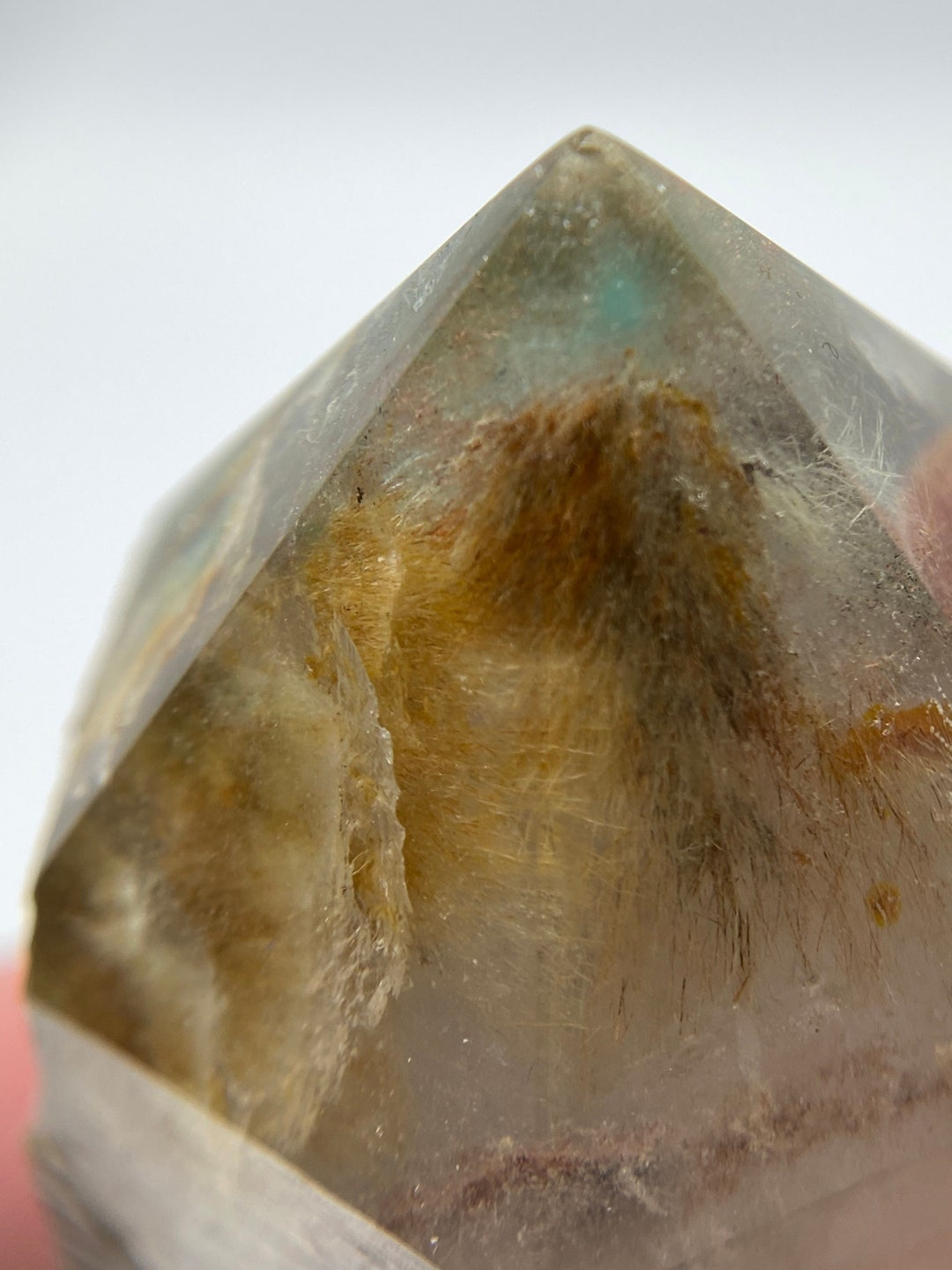 Polished Ajoite Included Quartz With Limonite and Hematite - Etsy