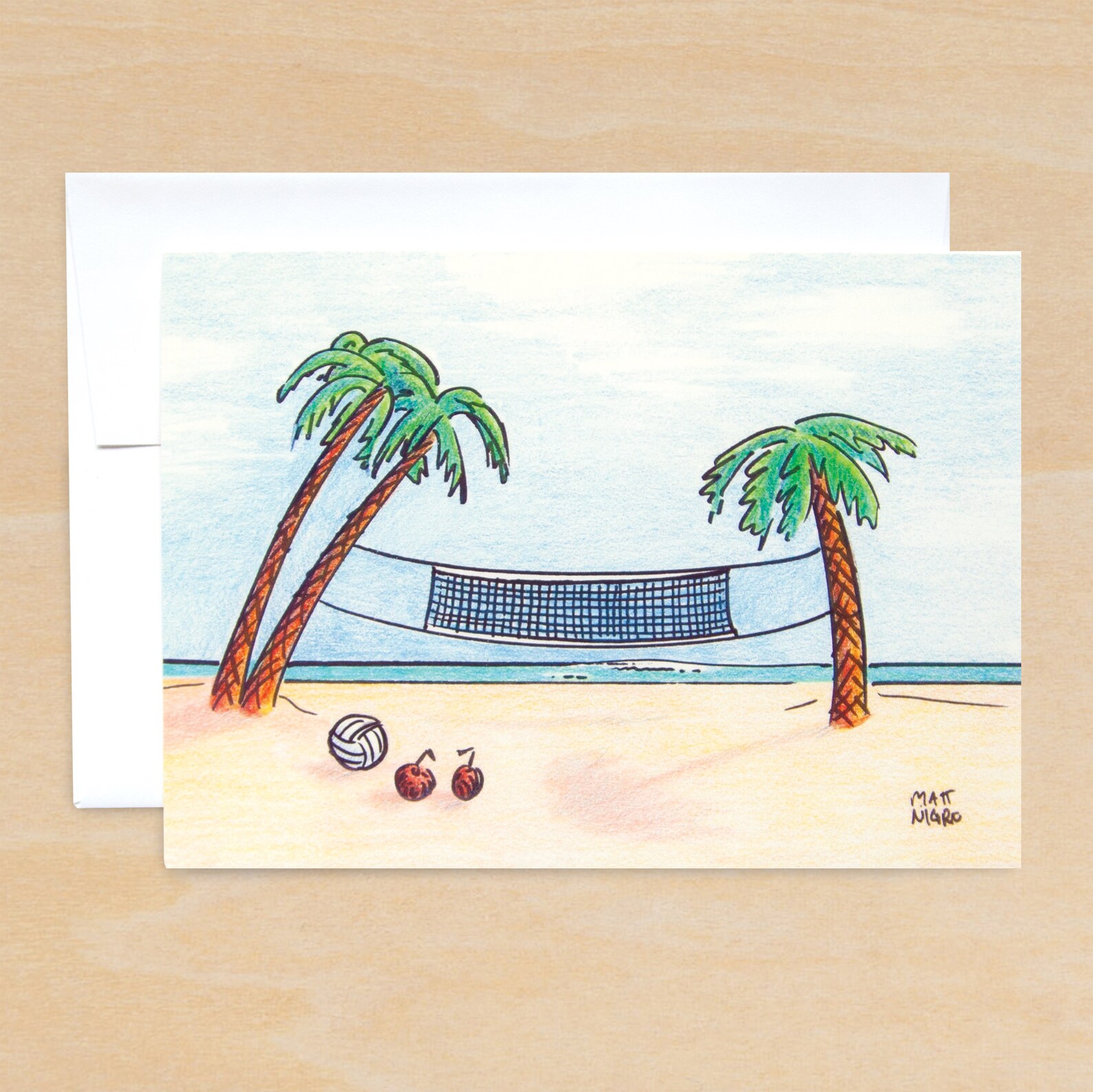 Beach Volleyball Greeting Card Volleyball Gift Card Any Occasion Blank ...