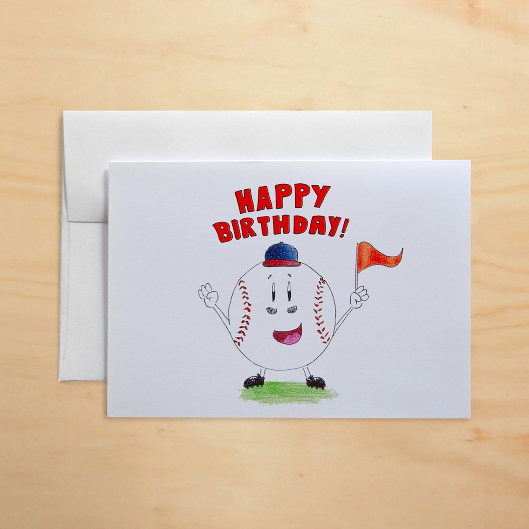 HAPPY BIRTHDAY BASEBALL Greeting Card - Etsy
