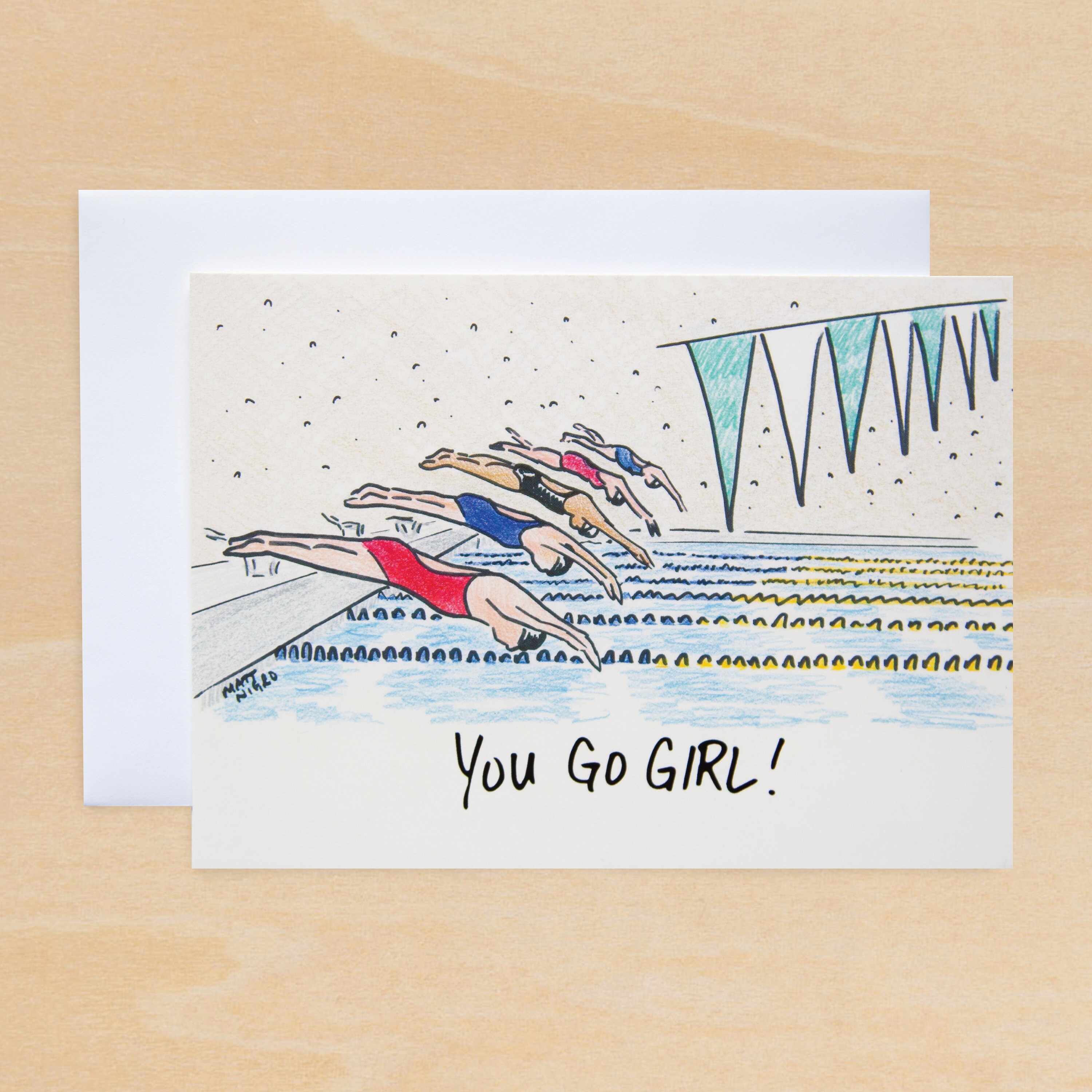 SWIMMING COMPETITION Women's Greeting Cards - Gift Card - for Her ...