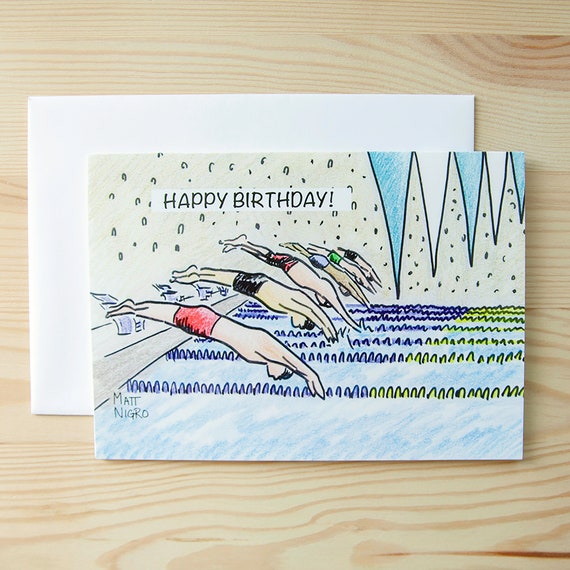 Swimming Competition Mens Swim Boys Swim Greeting Cards - Etsy