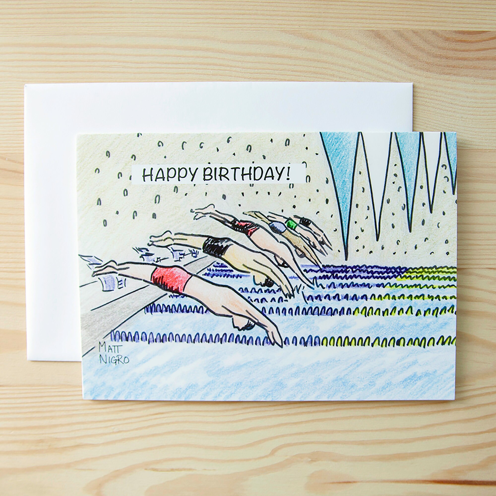 Swimming Competition Mens Swim Boys Swim Greeting Cards Choose From 3 ...