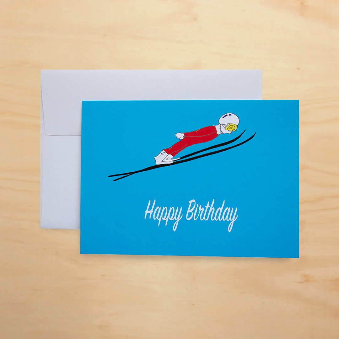 Happy Birthday Greeting Card Ski Greeting Card Gift Card for Him for ...